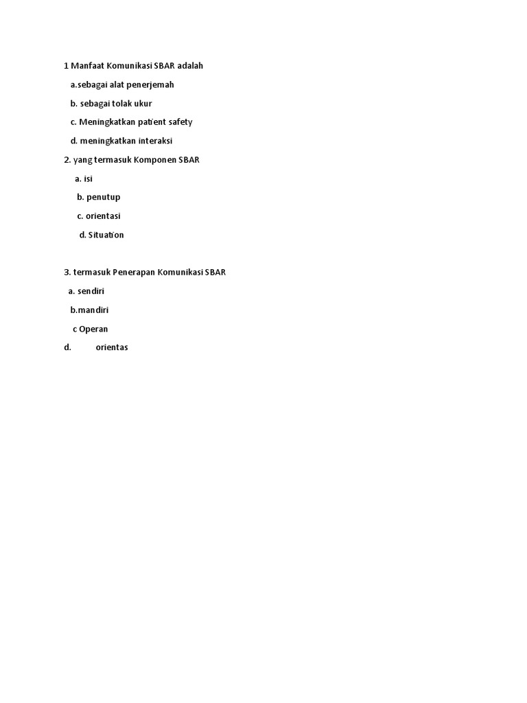 Penerapan Komunikasi SBAR dalam Keperawatan | PDF | Bisnis | Komputer