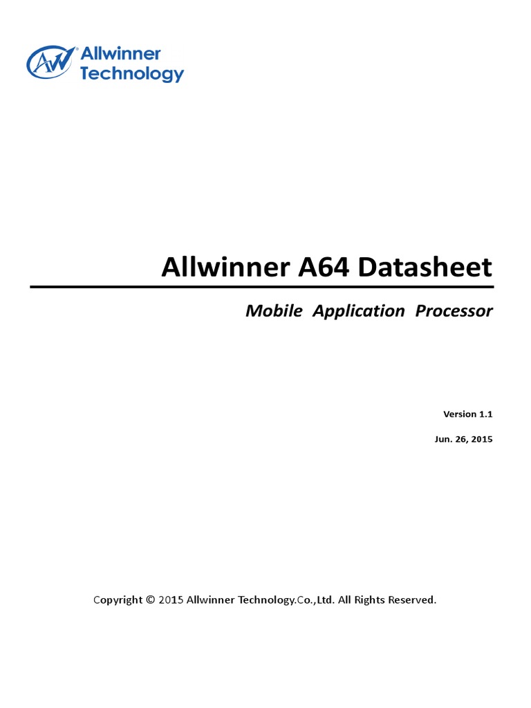 A64 Datasheet V1.1 PDF | PDF | Arm Architecture | Usb