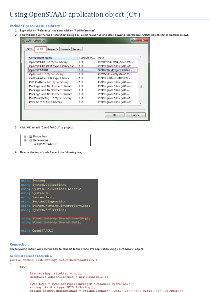 Using OpenSTAAD Application Object (C#) | PDF | String (Computer ...