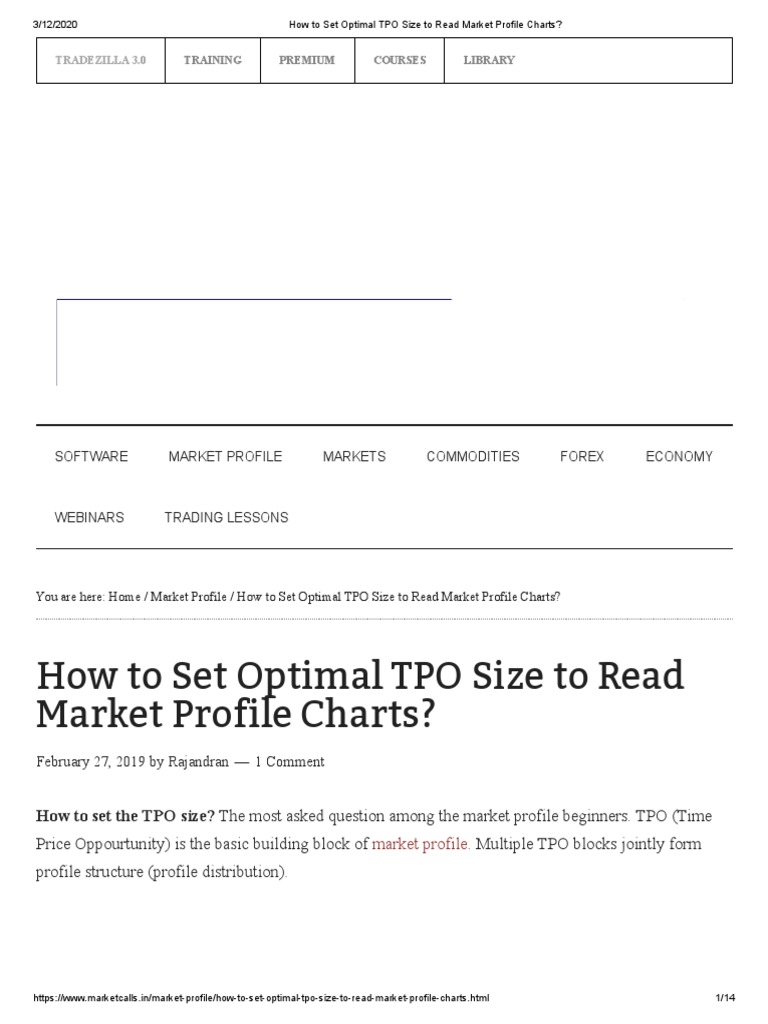 How To Set Optimal TPO Size To Read Market Profile Charts - PDF | PDF | Vix | Technical Analysis