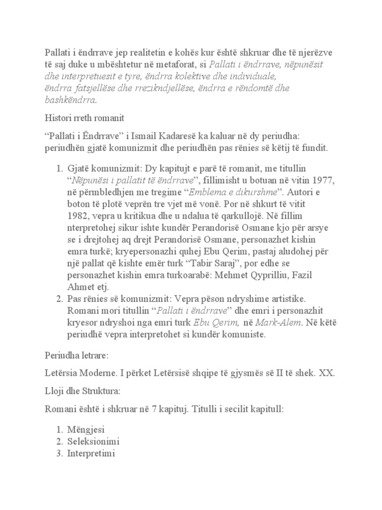 Pallati I Endrrave | PDF