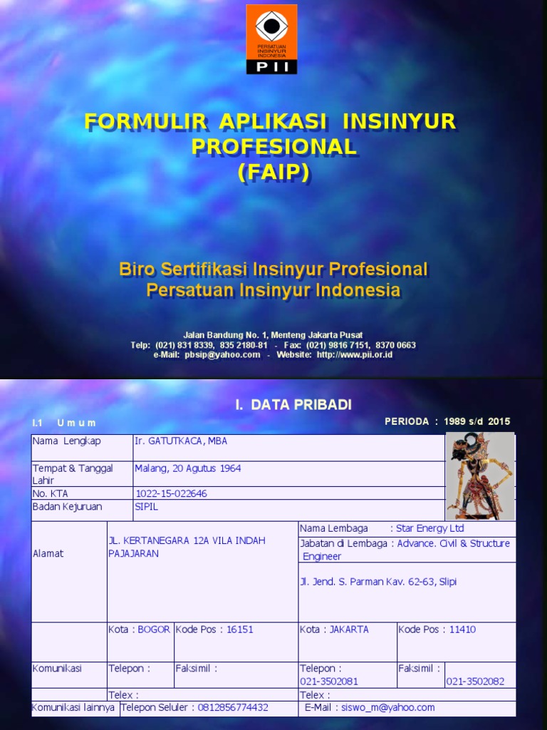 Contoh FAIP Terisi | PDF