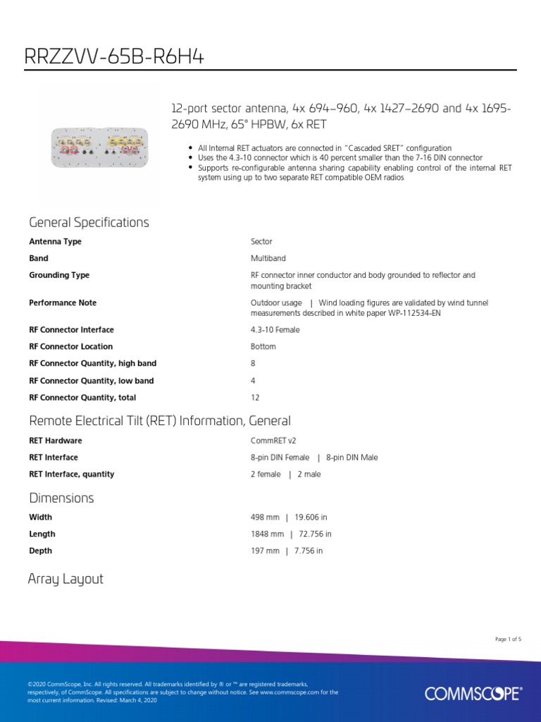 RRZZVV-65B-R6H4 Product Specification PDF | PDF | Radio | Information ...