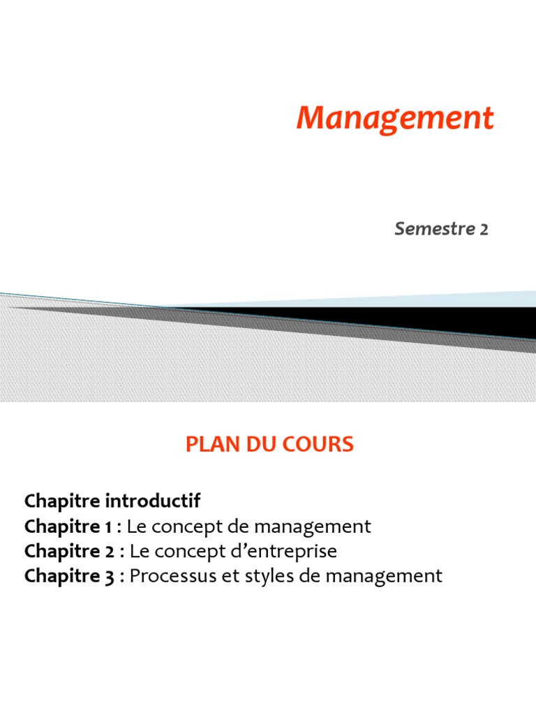 Cours Management Pr. Slamti S2 | PDF | Gestion des ressources humaines ...