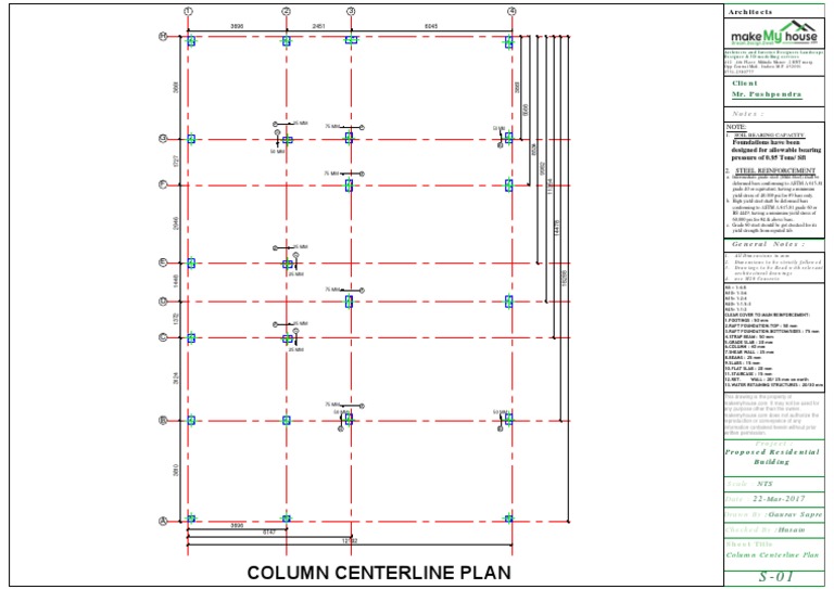 1 Column Centerline Plan | PDF | Mechanical Engineering | Engineering