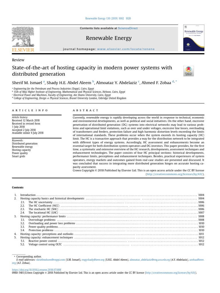 State of The Art of Hosting Capacity in Modern Power Systems With ...