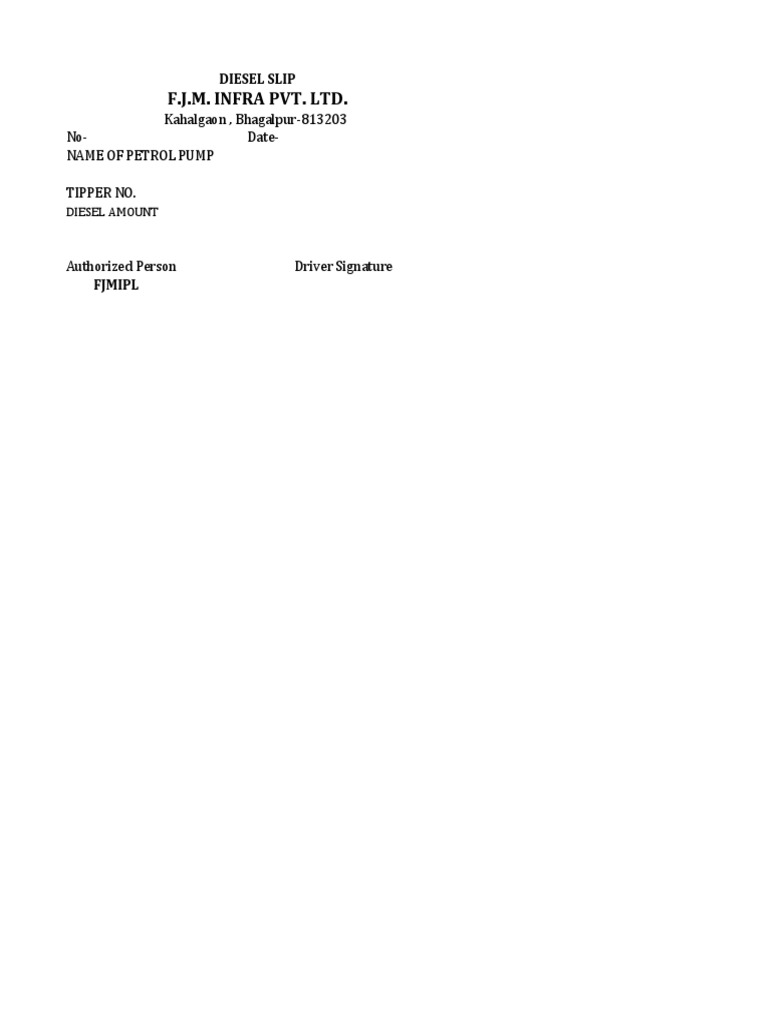 Diesel Slip PDF | PDF