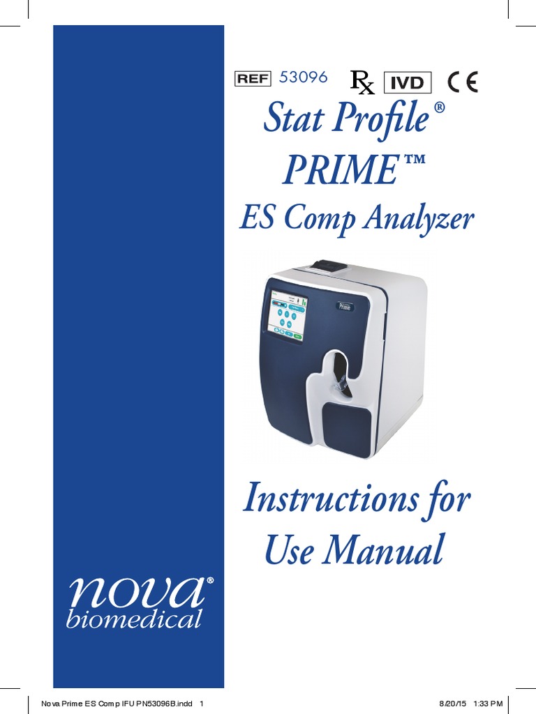 Nova Prime ES Comp PDF | PDF | Blood Plasma | Menu (Computing)