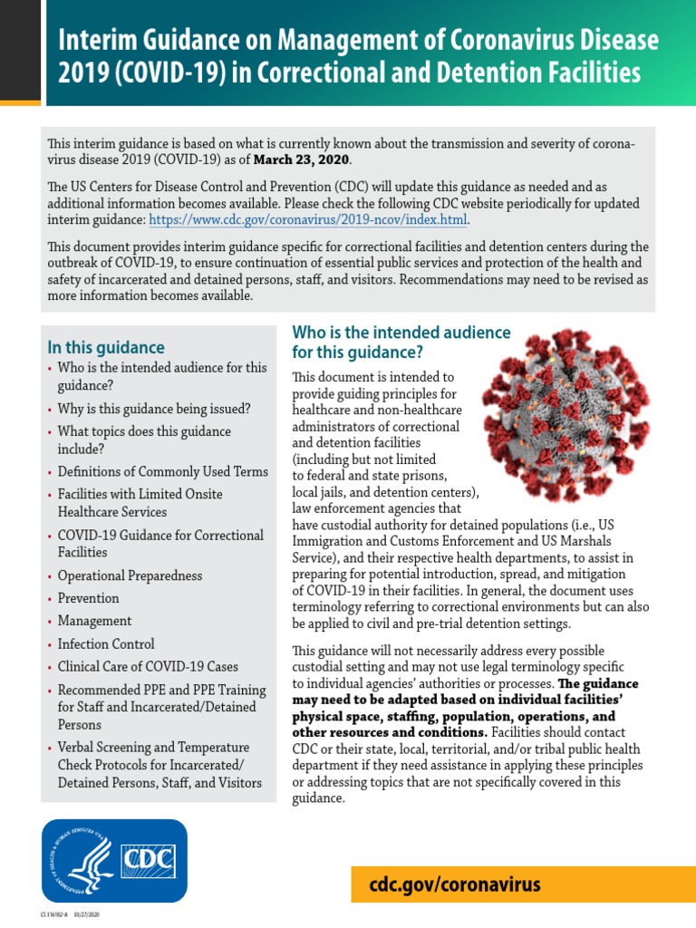 CDC Guidance Correctional Detention | PDF | Infection Control | Prison