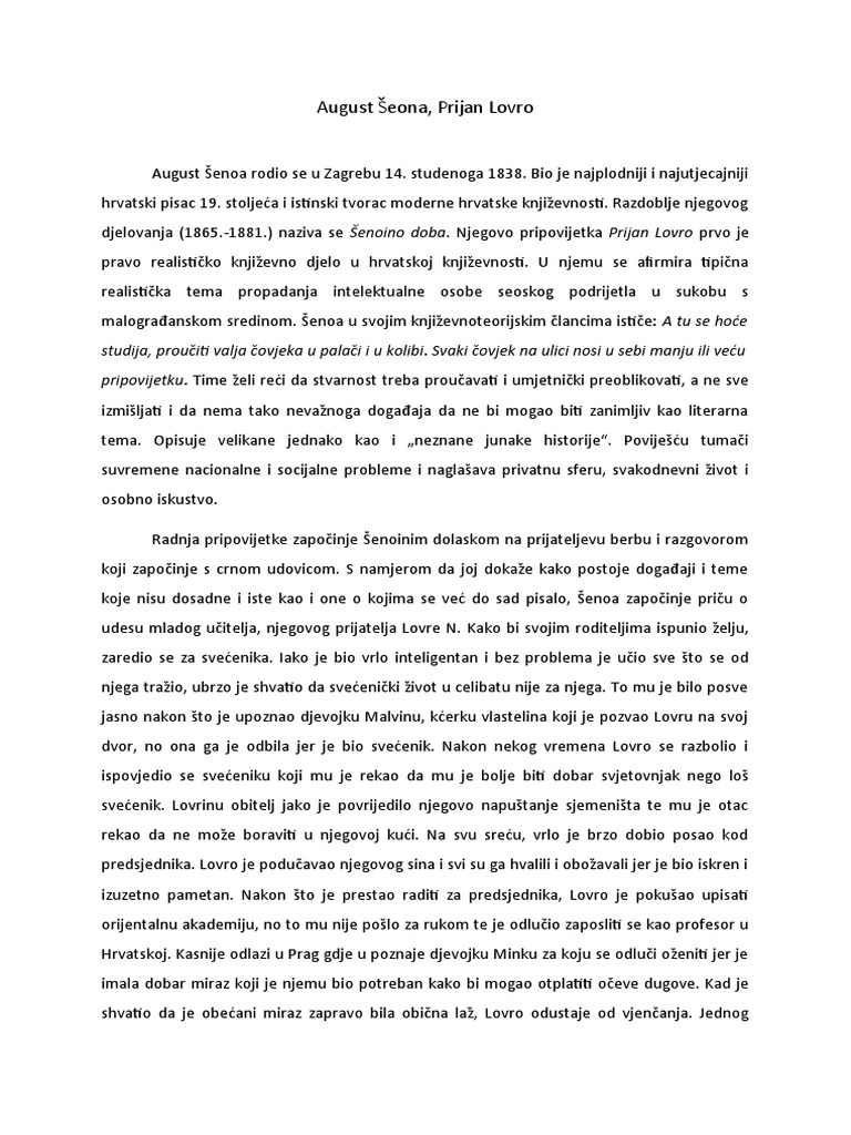 August Šeona, Prijan Lovro | PDF