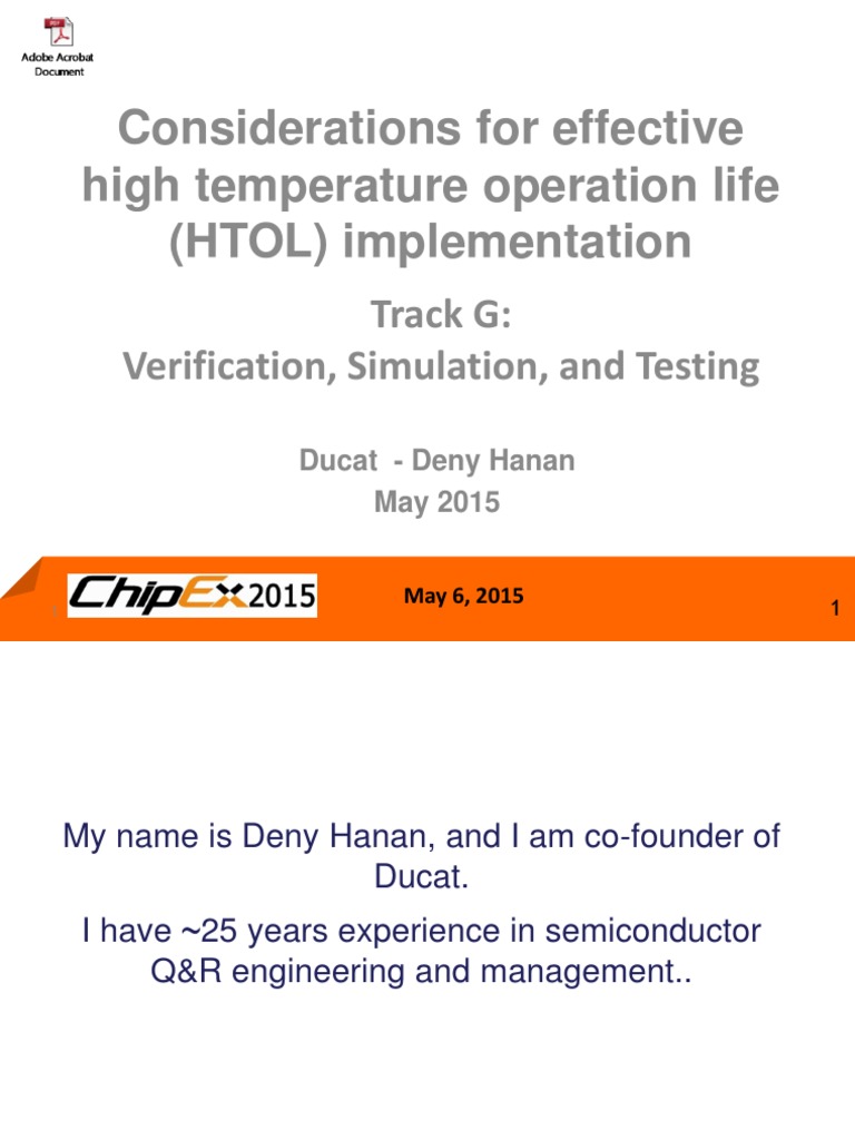 HTOL | PDF | Reliability Engineering | Engineering