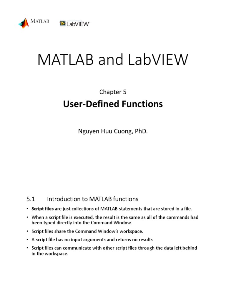 MATLAB and LABView - Chapter 5 | Download Free PDF | Parameter (Computer Programming) | Function ...