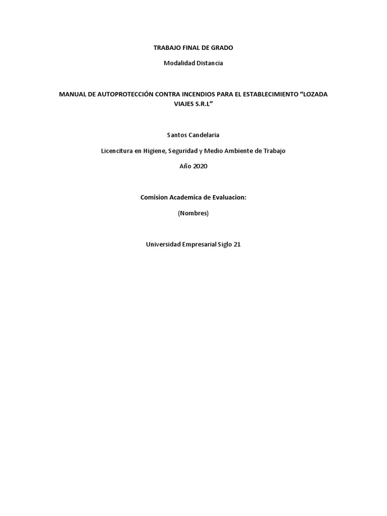 Trabajo Final de Graduacion | PDF | Caso de estudio | Planificación
