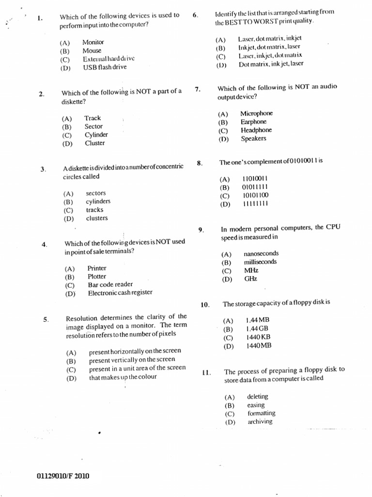 CSEC Information Technology June 2010 P1 PDF | PDF | Hypertext Transfer ...