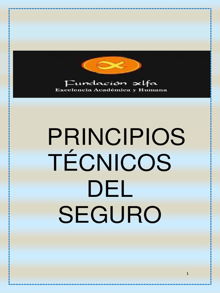 Principios Tecnicos Del Seguro PDF | PDF | Póliza de seguros | Seguro
