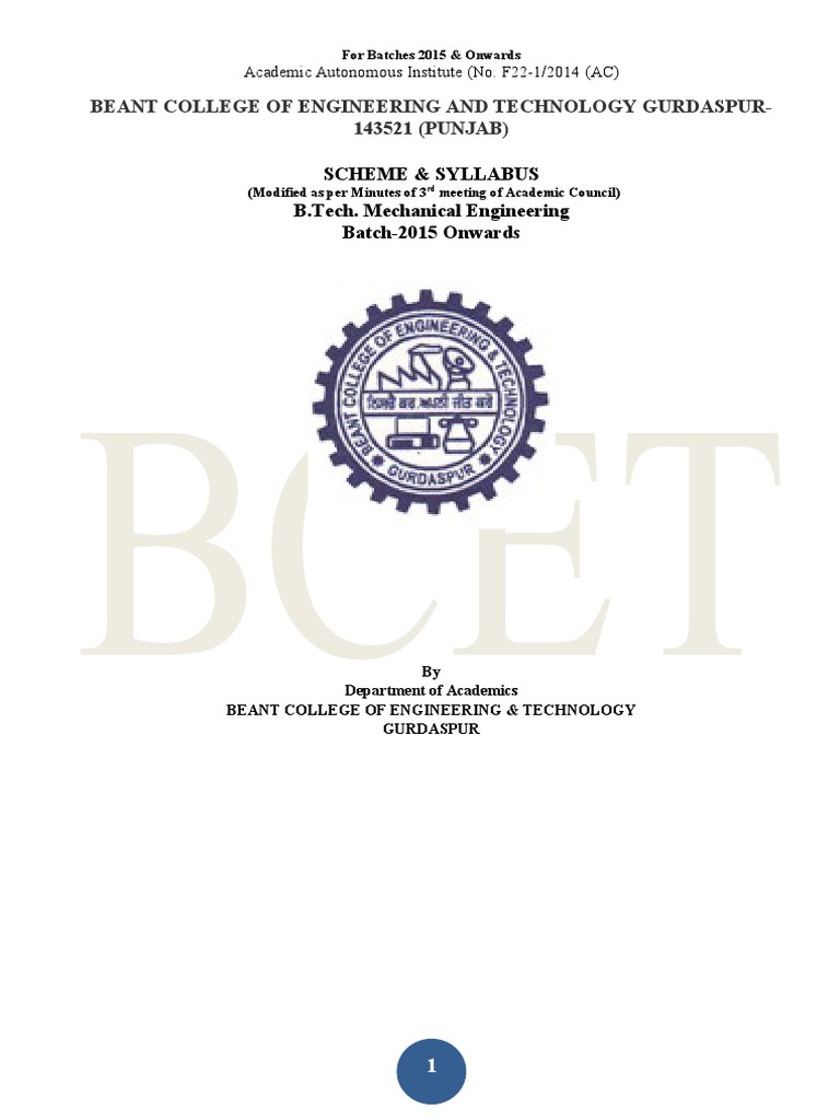 B.Tech Mechanical Engg Syllabus | PDF | Casting (Metalworking) | Welding