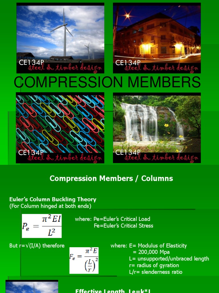 Compression Members & Base Plate PDF | PDF | Buckling | Civil Engineering