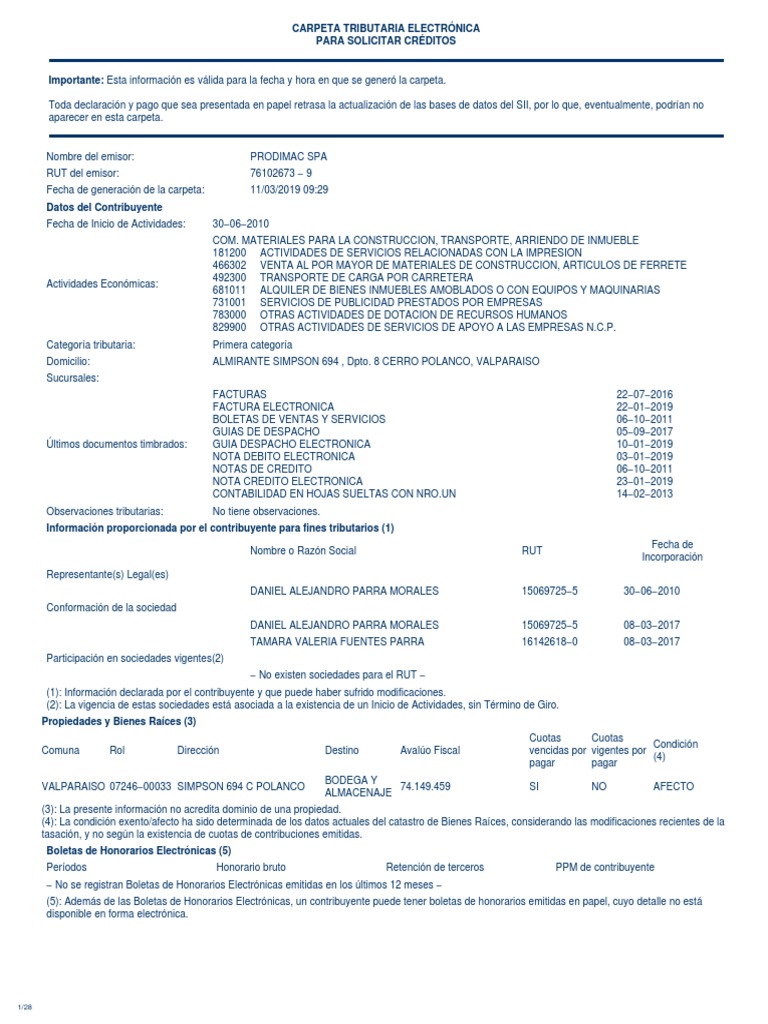 Carpeta Prodimac Generica | PDF | Servicios (economía) | Pagos