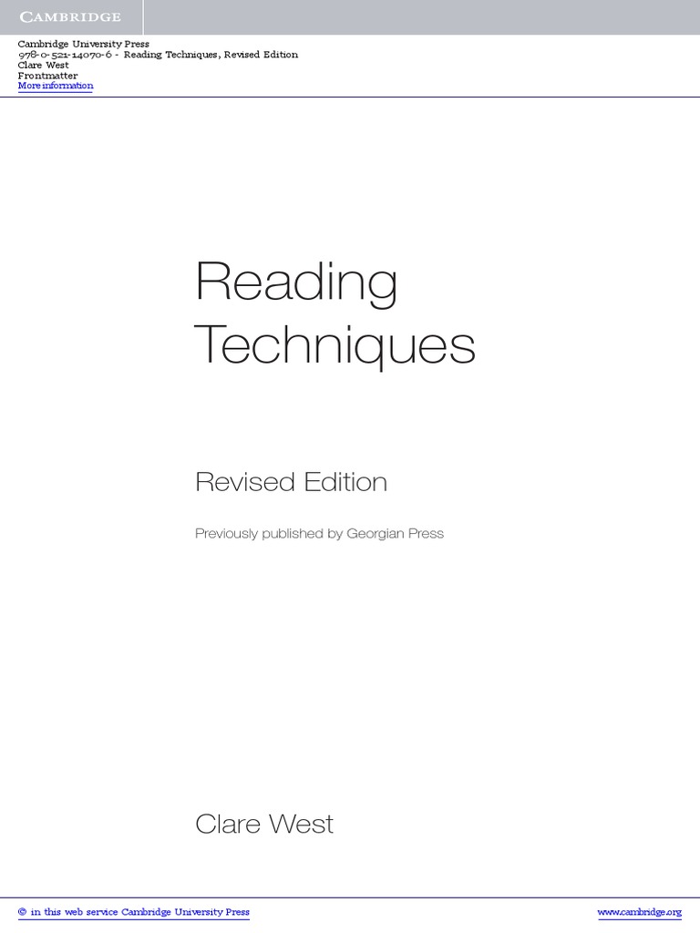Reading Techniques | Download Free PDF | Speed Reading | Test (Assessment)