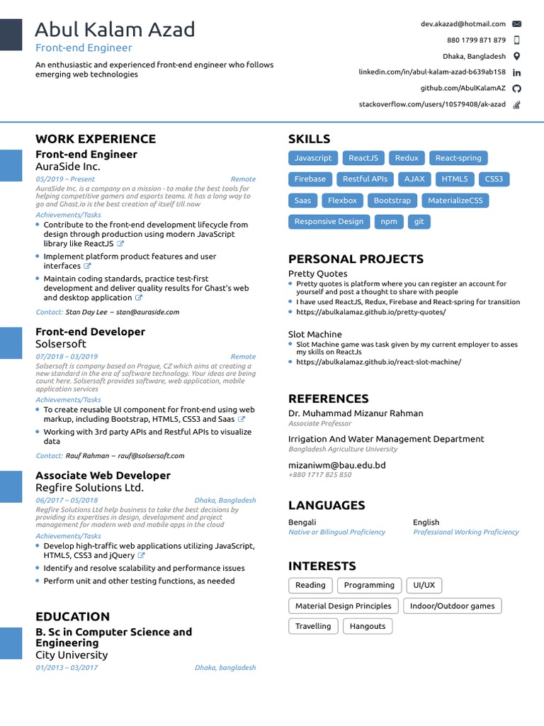 Abul's Resume PDF | PDF | Web Application | Application Software