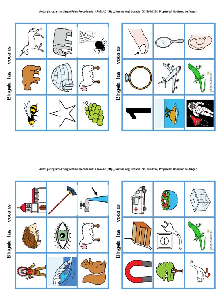 Bingo de Las Vocales | PDF