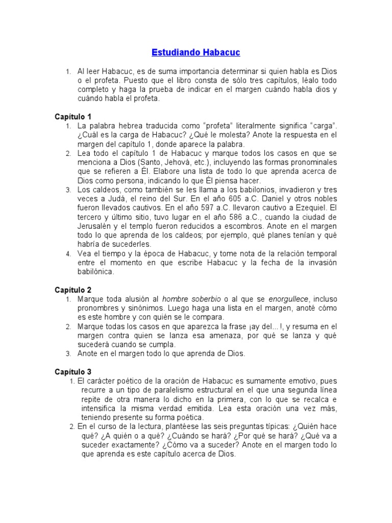 Estudiando Habacuc | PDF | Profeta | Oración