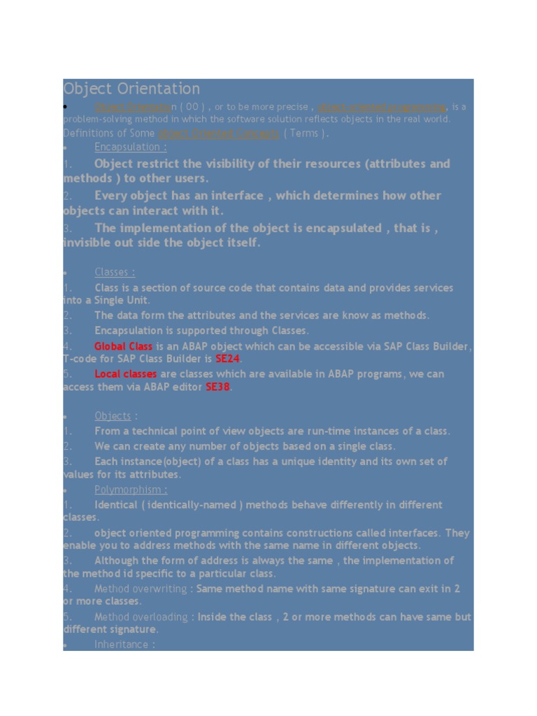 Oo Abap Pdf Class Computer Programming Method Computer Programming