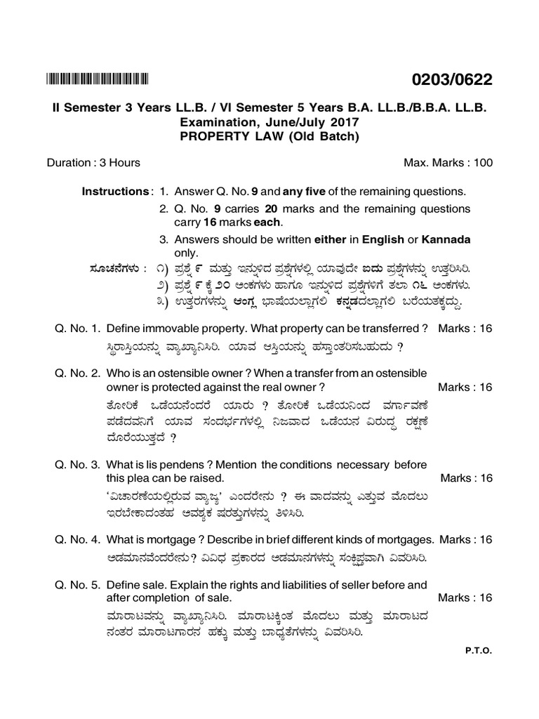 KSLU Previous Question Papers Semester 1 | PDF | Guarantee | Law Of ...