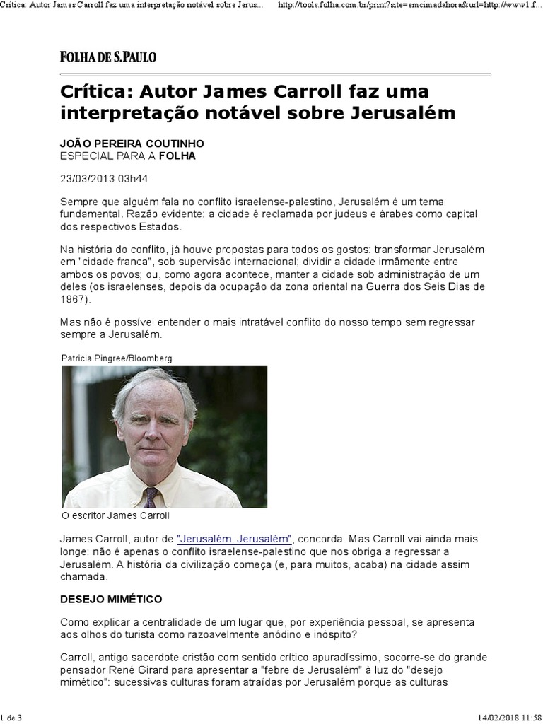 Jerusalem - James Carroll PDF | PDF | Jerusalém | Judeus