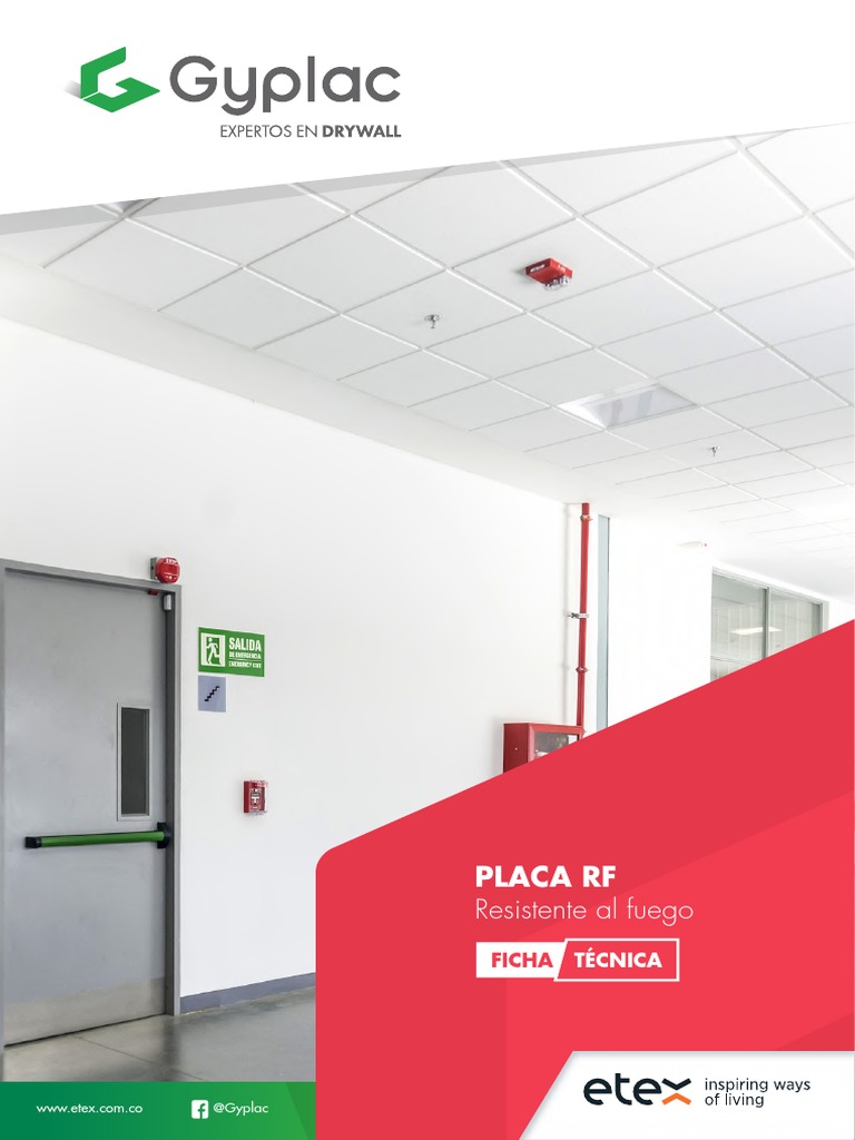 Placa Gyplac Resistente Al Fuego RF | PDF | Paneles de yeso | Materiales