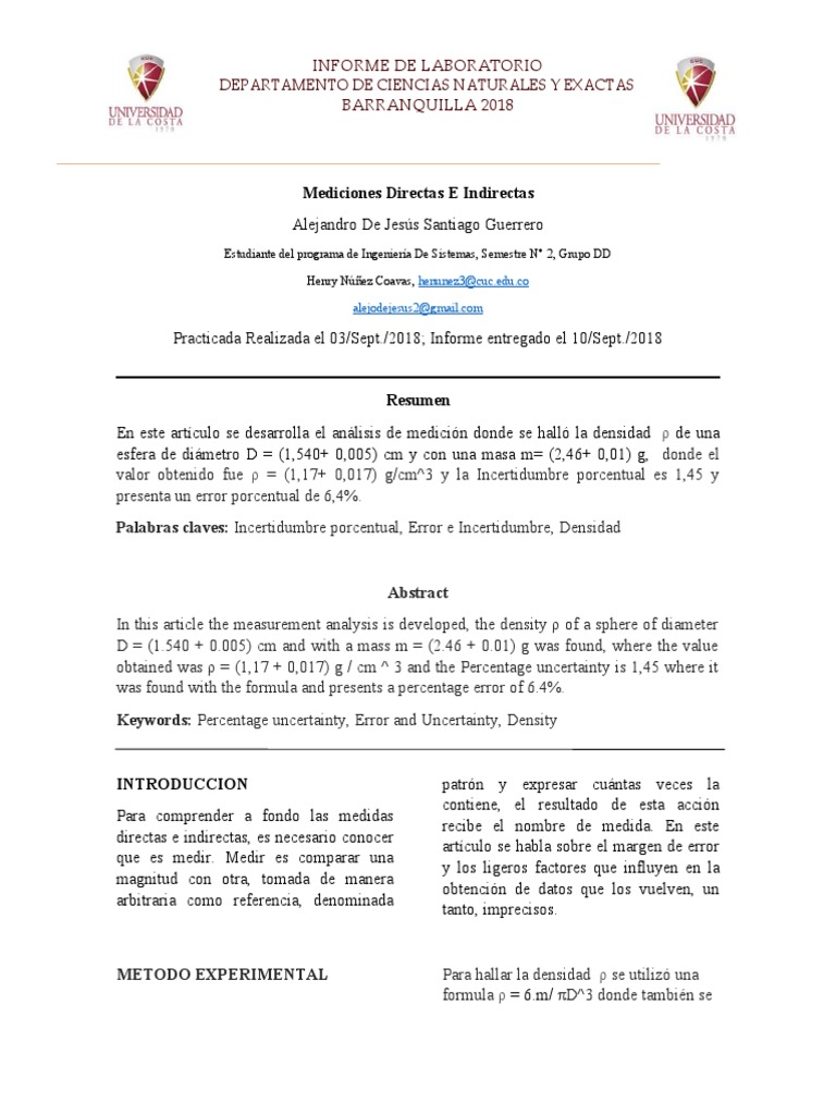 Mediciones Directas E Indirectas | PDF | Observación científica | Science
