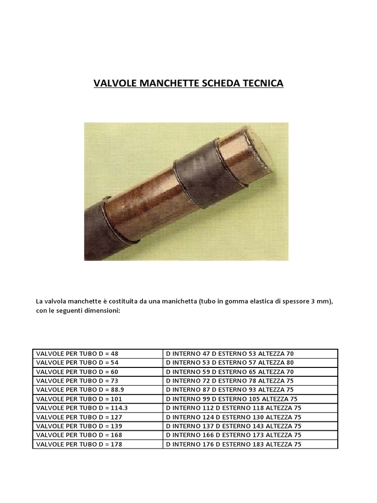 Valvole Manchette (Micropali) | PDF