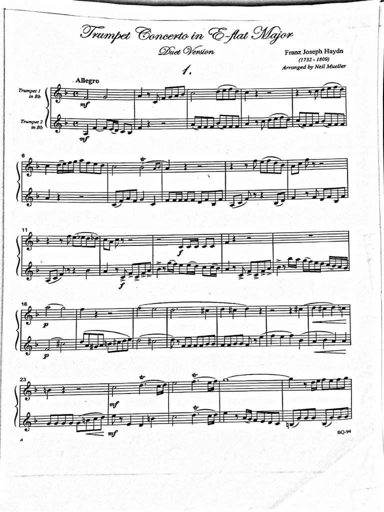 Haydn Duetto Tromba | PDF