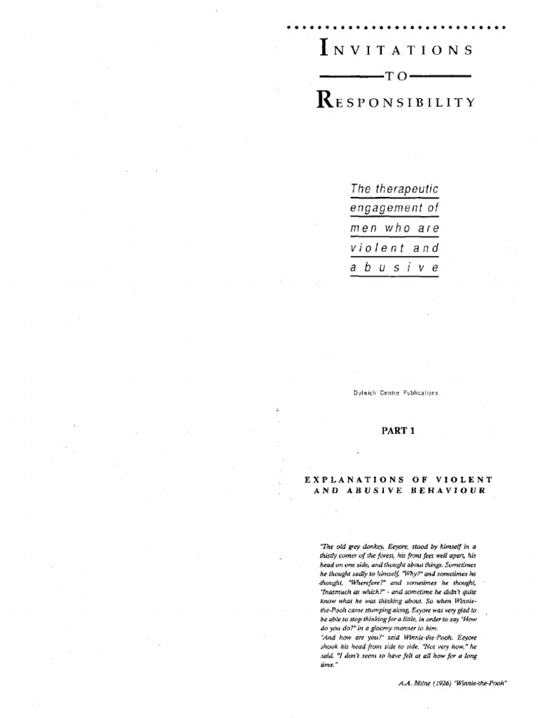 Invitations To Responsibility 1 PDF | PDF | Violence | Family