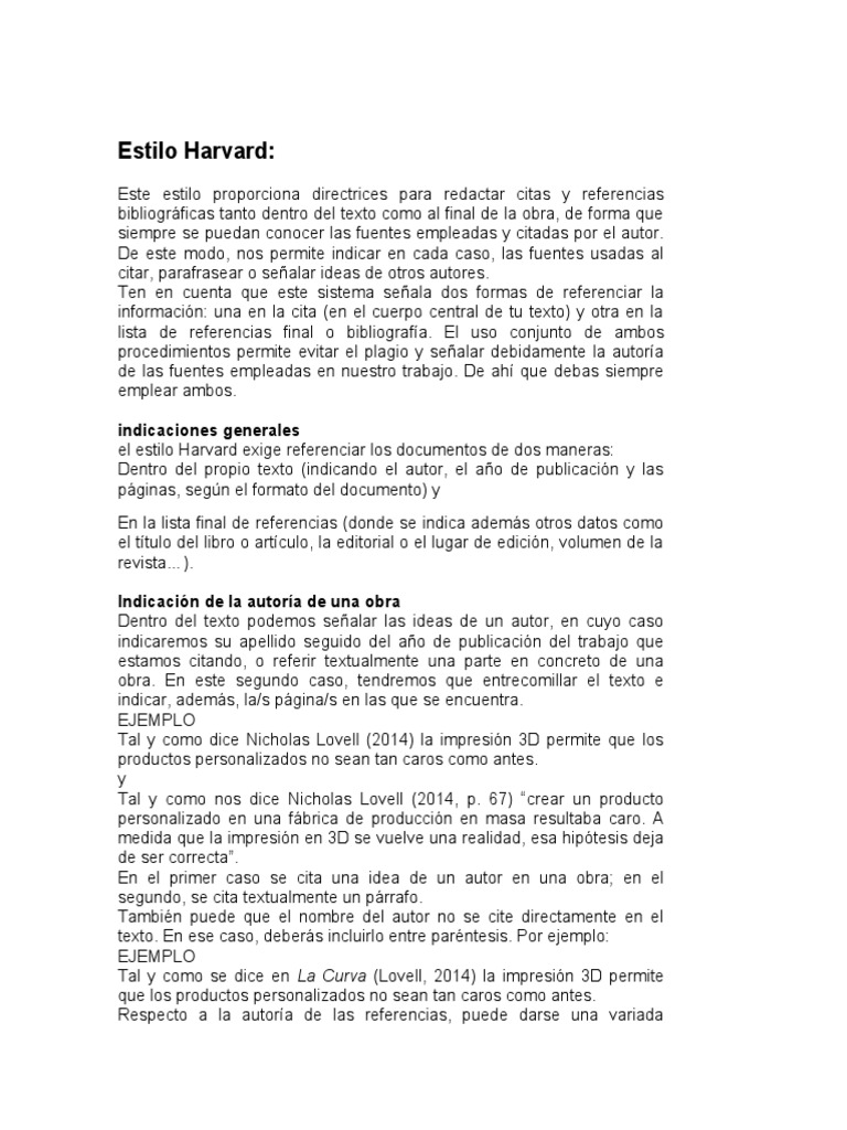 Estilo Harvard | PDF | Bibliografía | Publicación