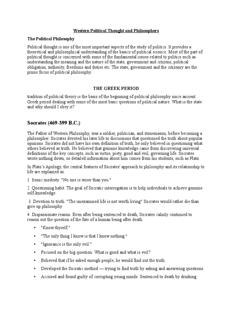 Western Political Thought | PDF | Karl Marx | Plato