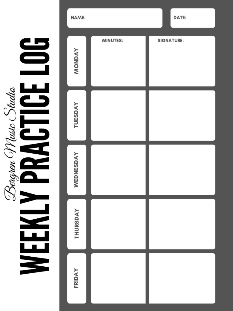 Weekly Practice Log PDF | PDF