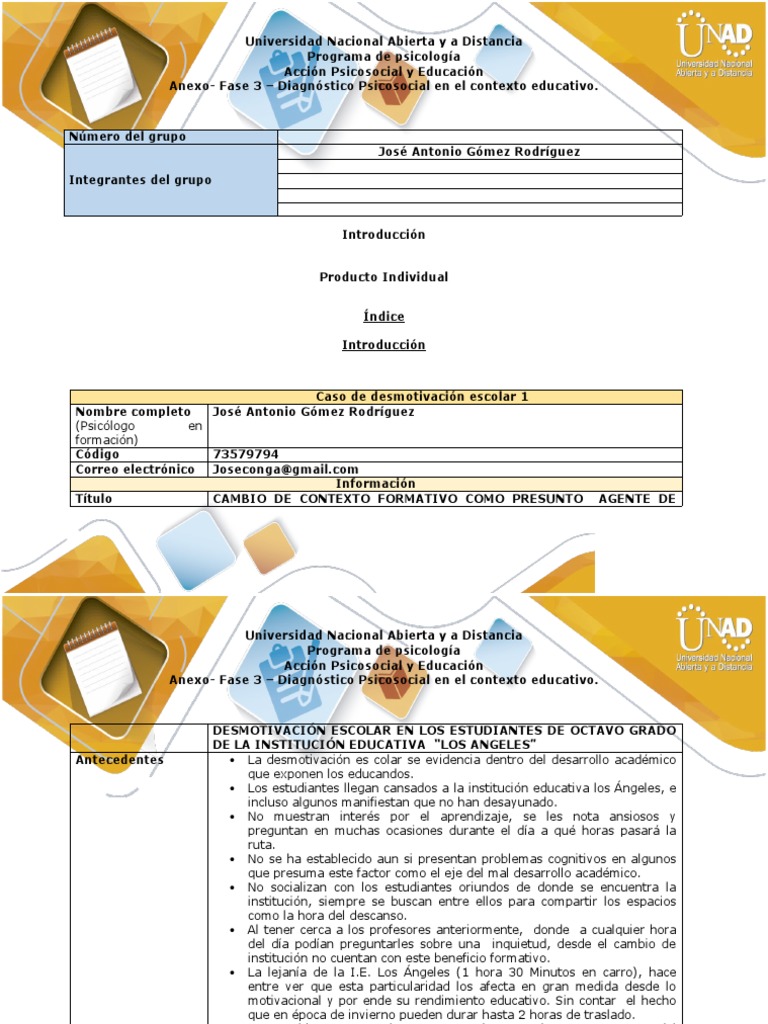 Anex - Trabajar - Fase 3 - Diagnóstico Psicosocial en El Contexto ...