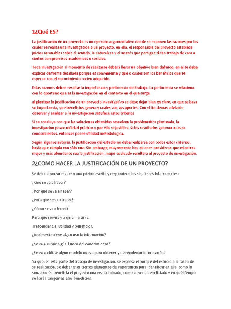 La Justificación de Un Proyecto | PDF | Conocimiento | Teoría