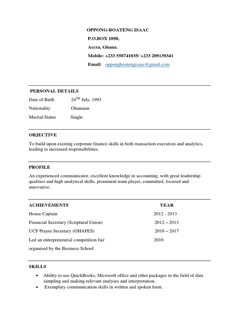 CV PDF | PDF | Ghana | Census