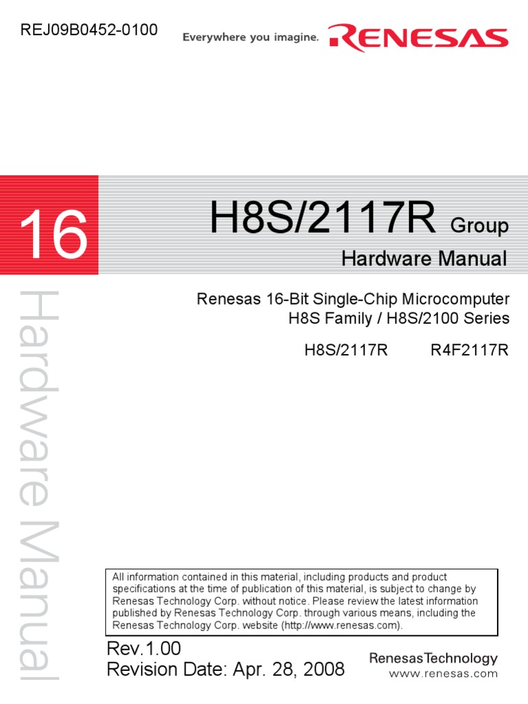 Datasheet - HK h8s2117r 4965249 PDF | PDF | Specification (Technical ...