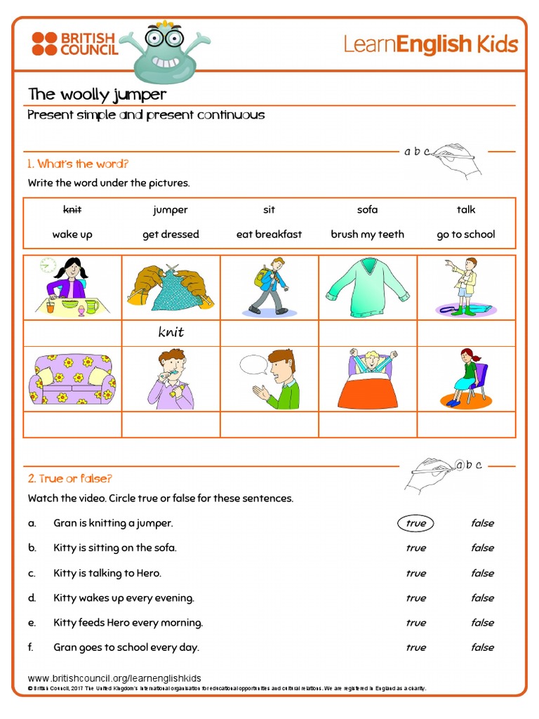 Grammar Videos The Woolly Jumper Worksheet | PDF | Business
