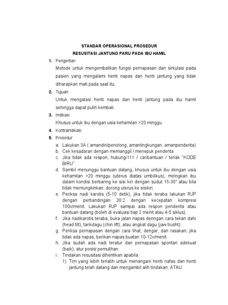 Sop RJP Pada Ibu Hamil | PDF