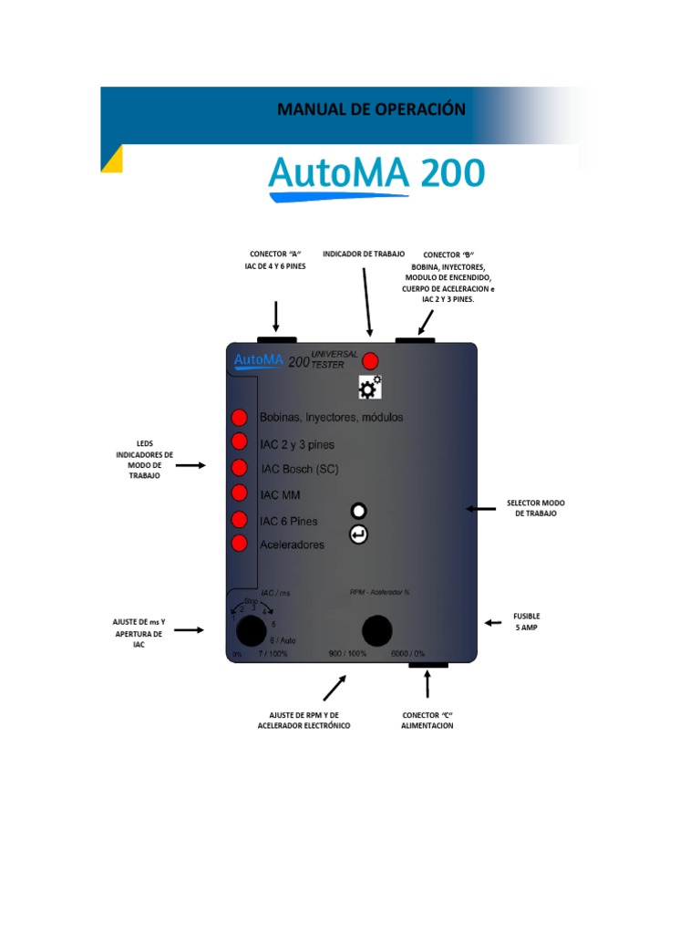 Manual AutoMA 200 PDF | PDF | Inductor | Diodo emisor de luz