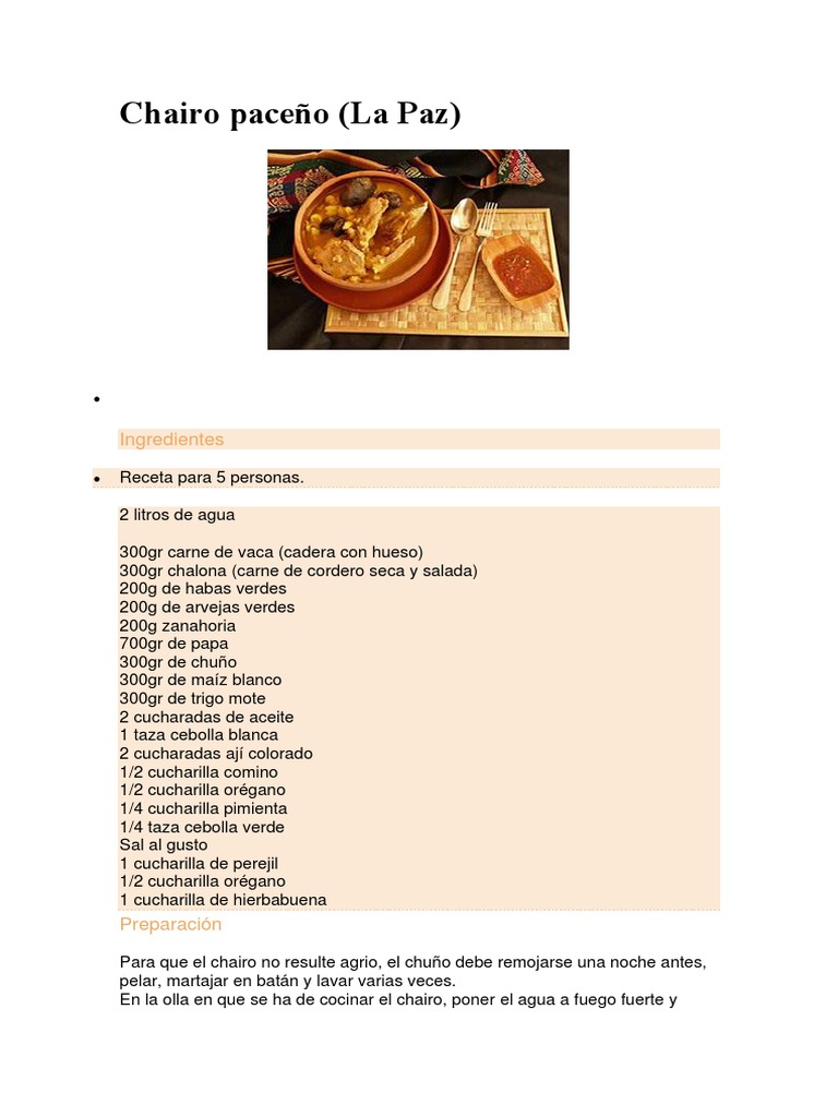 Chairo Paceño | PDF