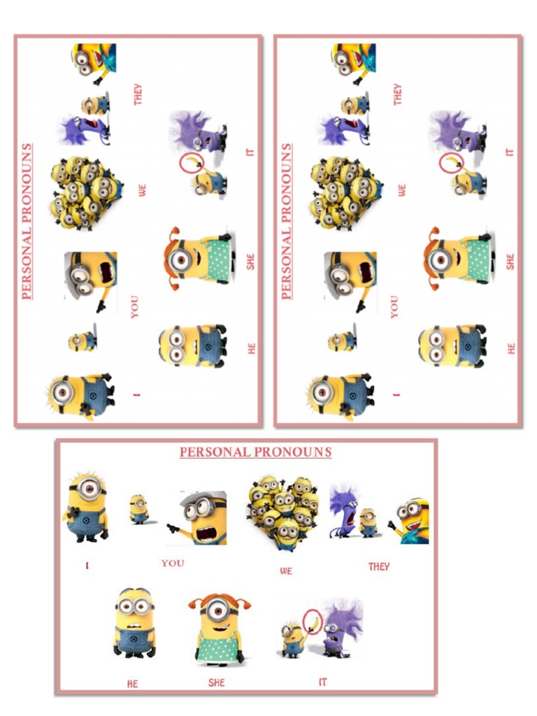 Personal Pronouns Minions | PDF