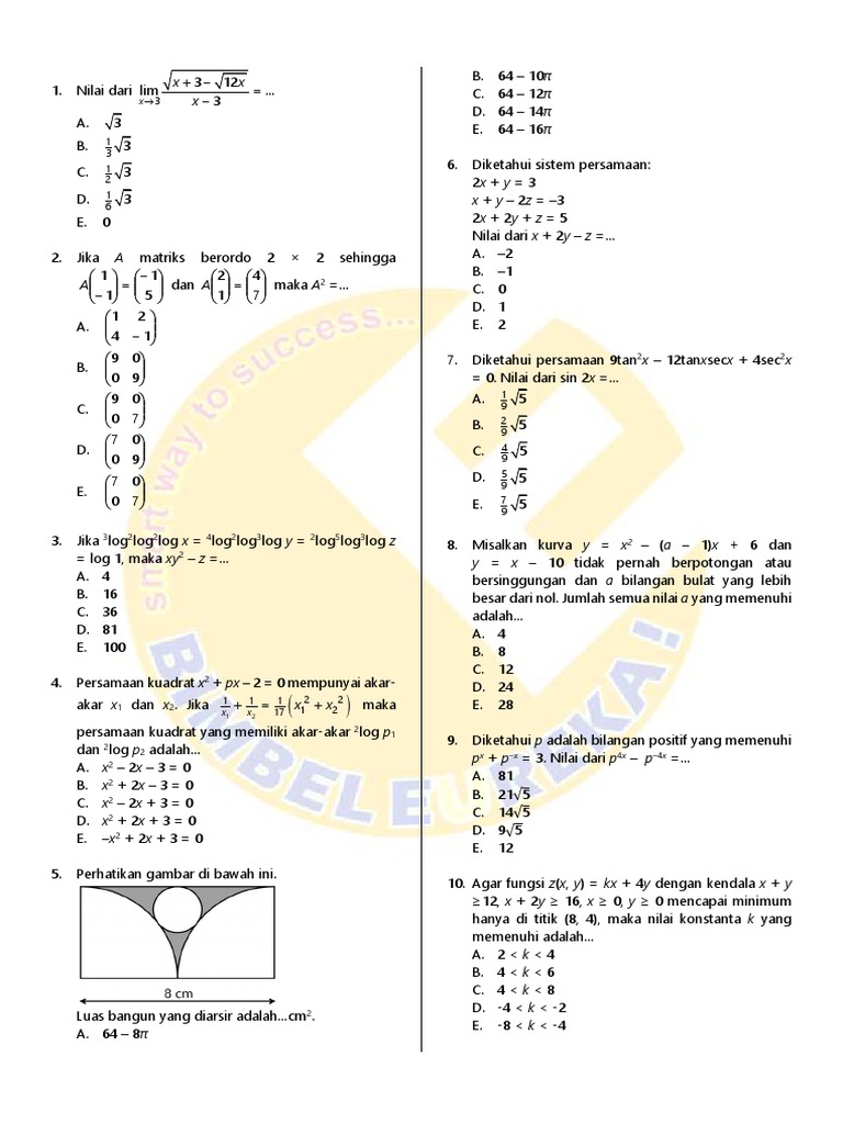Utbk Mat PDF | PDF