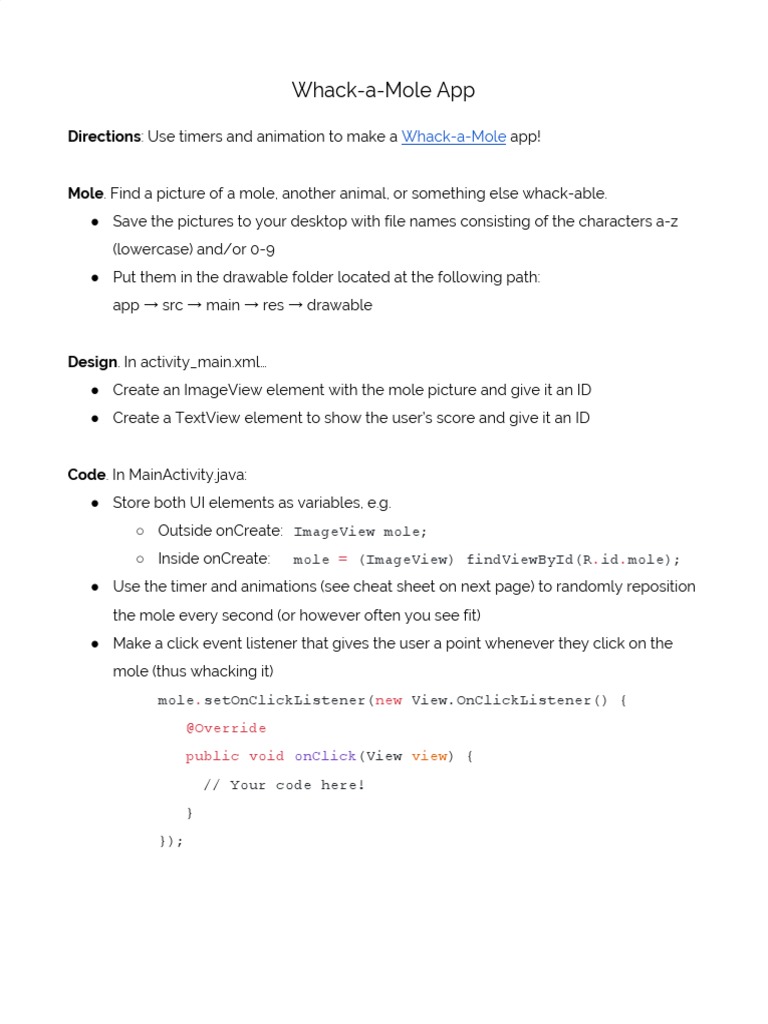 Whack-a-Mole App | Download Free PDF | Mobile App | Computing