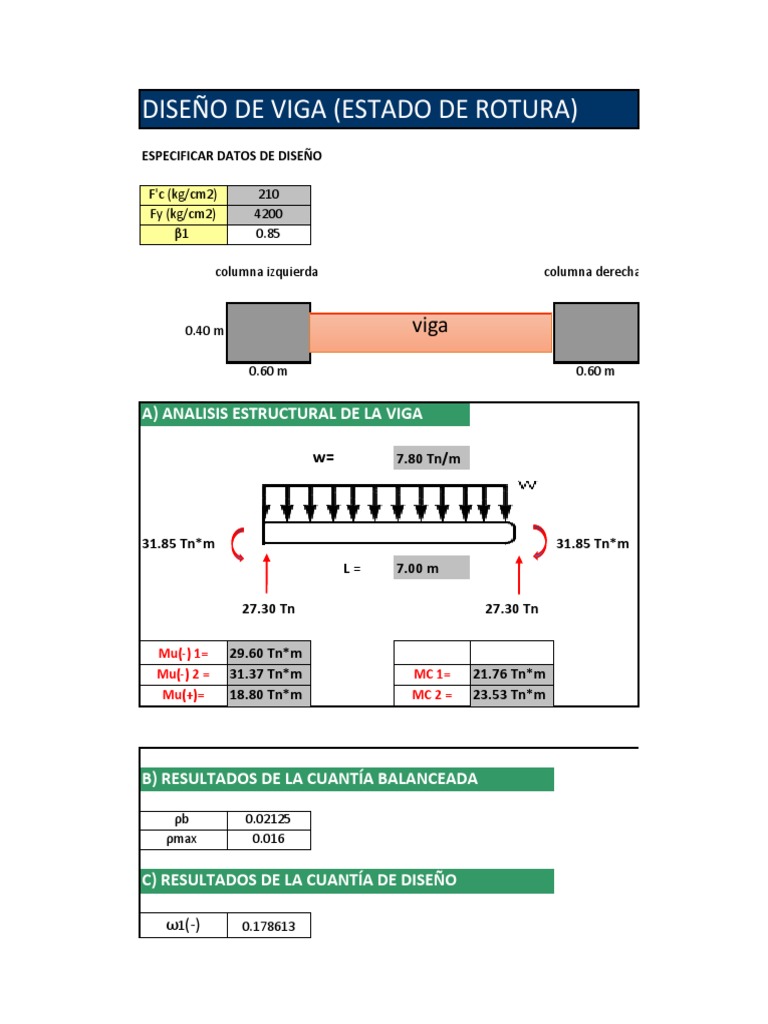 Diseño de Viga para Portico | PDF | Ingeniería estructural | Ingeniero ...