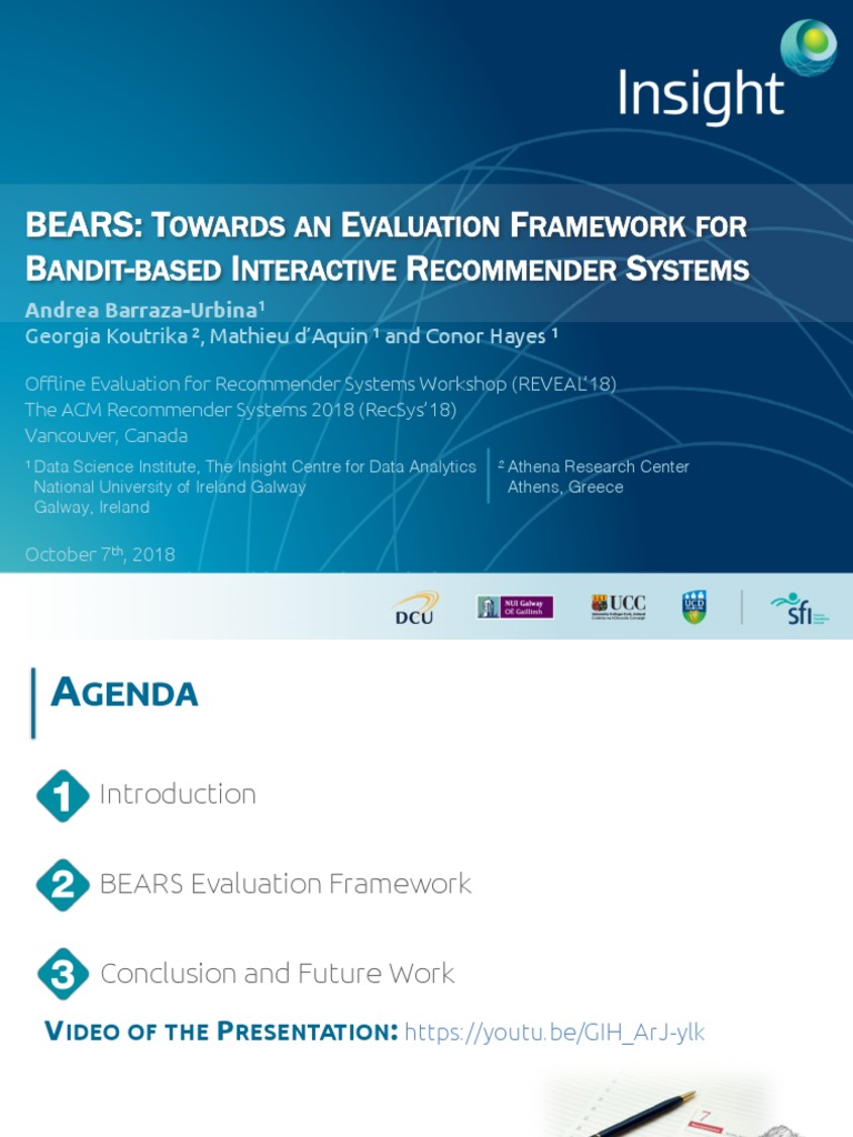 BEARS: Towards An Evaluation Framework For Bandit-Based Interactive ... BEARS: Towards An Evaluation Framework For Bandit-Based Interactive ...